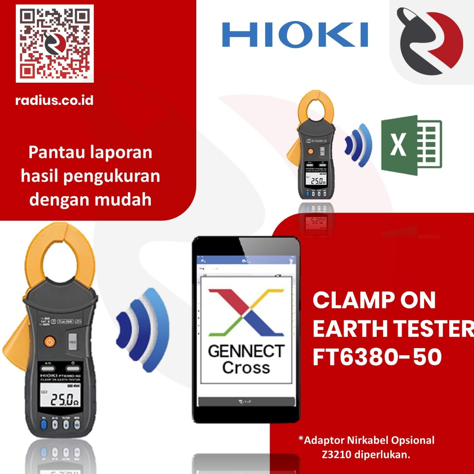 Hioki FT6380-50 Clamp On Earth Tester | PT. Radius Allkindo Electric