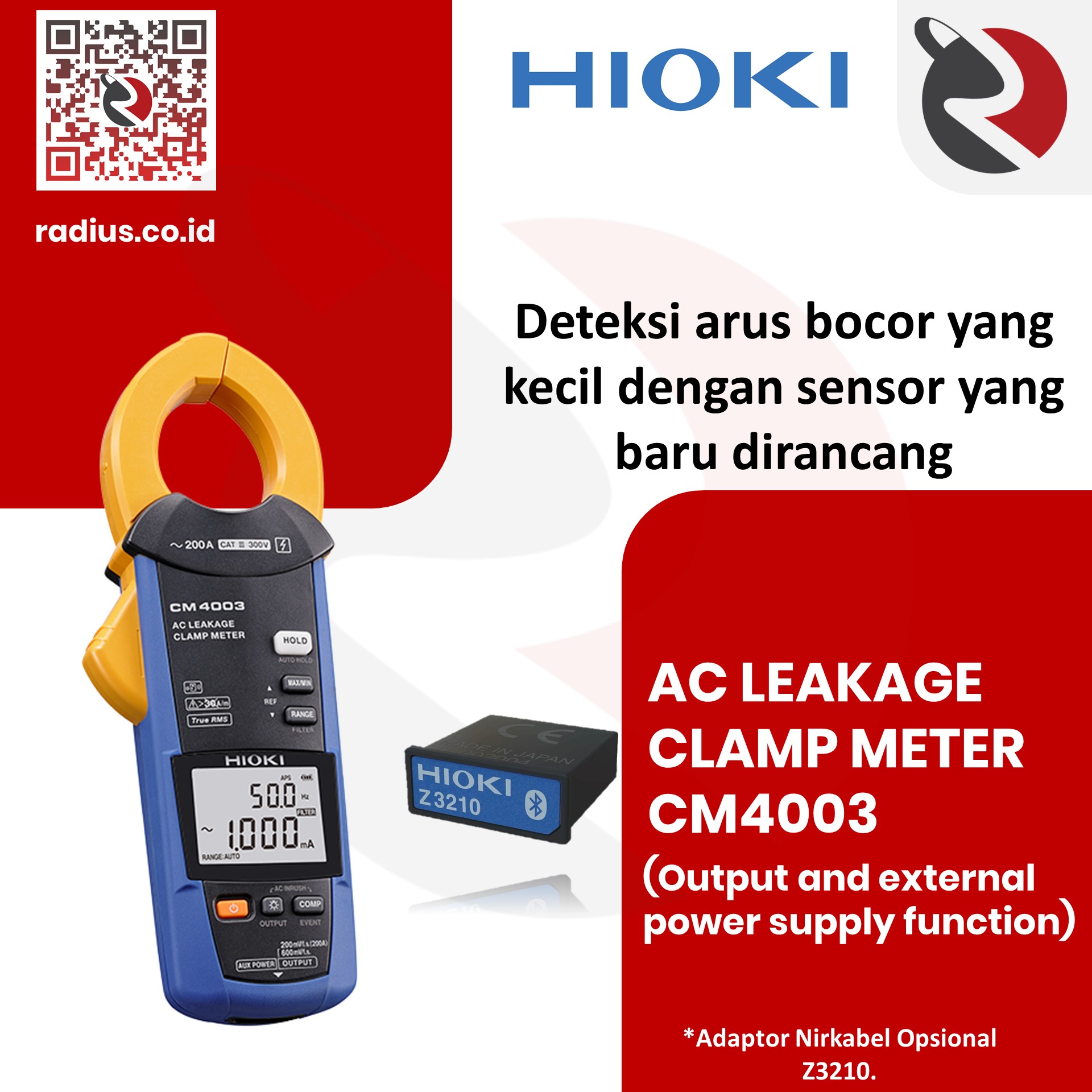Hioki FT6380-50 Clamp On Earth Tester | PT. Radius Allkindo Electric