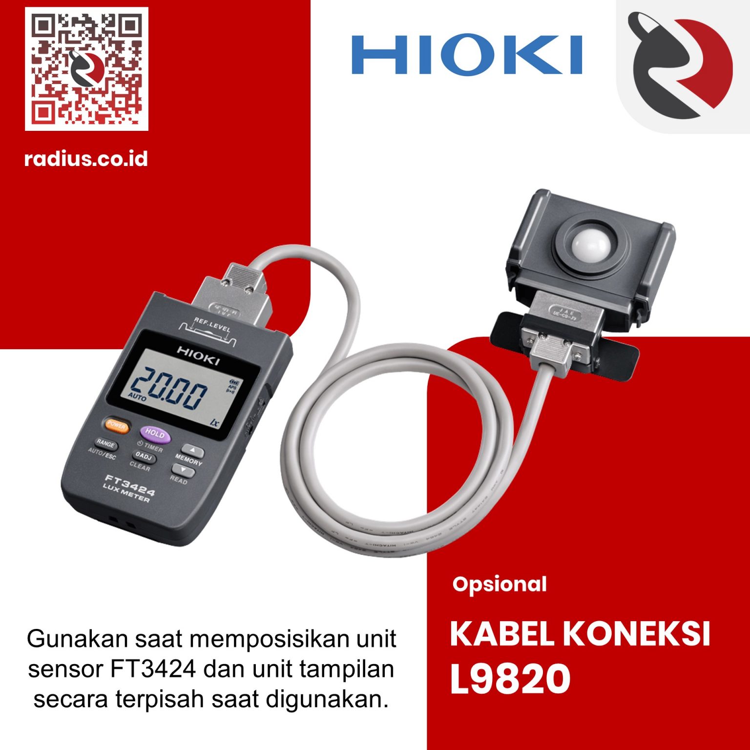 Hioki FT3424 Lux Meter | PT. Radius Allkindo Electric