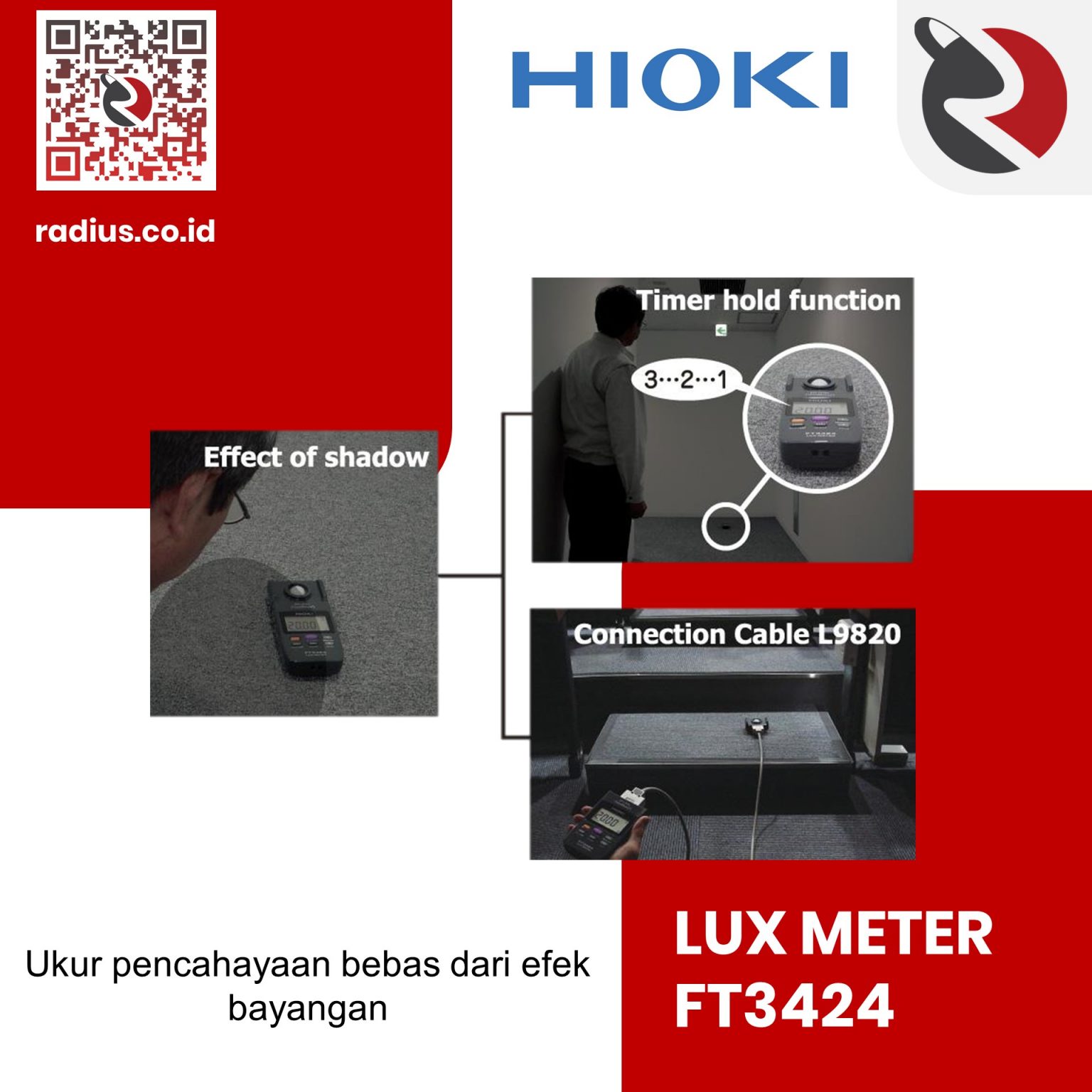 Hioki FT3424 Lux Meter | PT. Radius Allkindo Electric