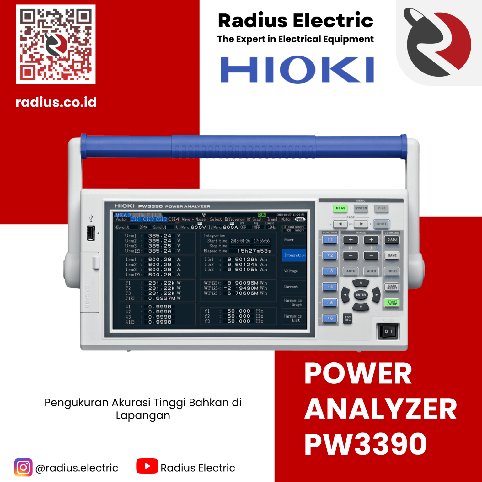 Hioki PW3390 Power Analyzer | PT. Radius Allkindo Electric