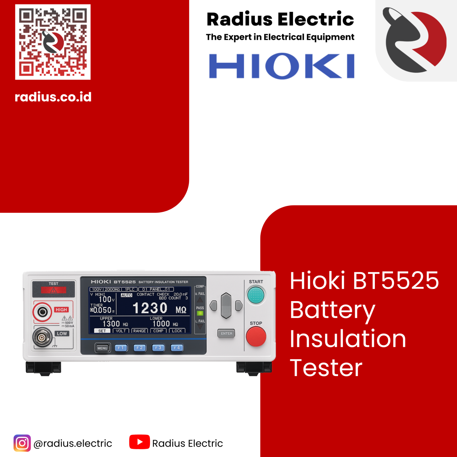 Hioki BT5525 Battery Insulation Tester | PT. Radius Allkindo Electric