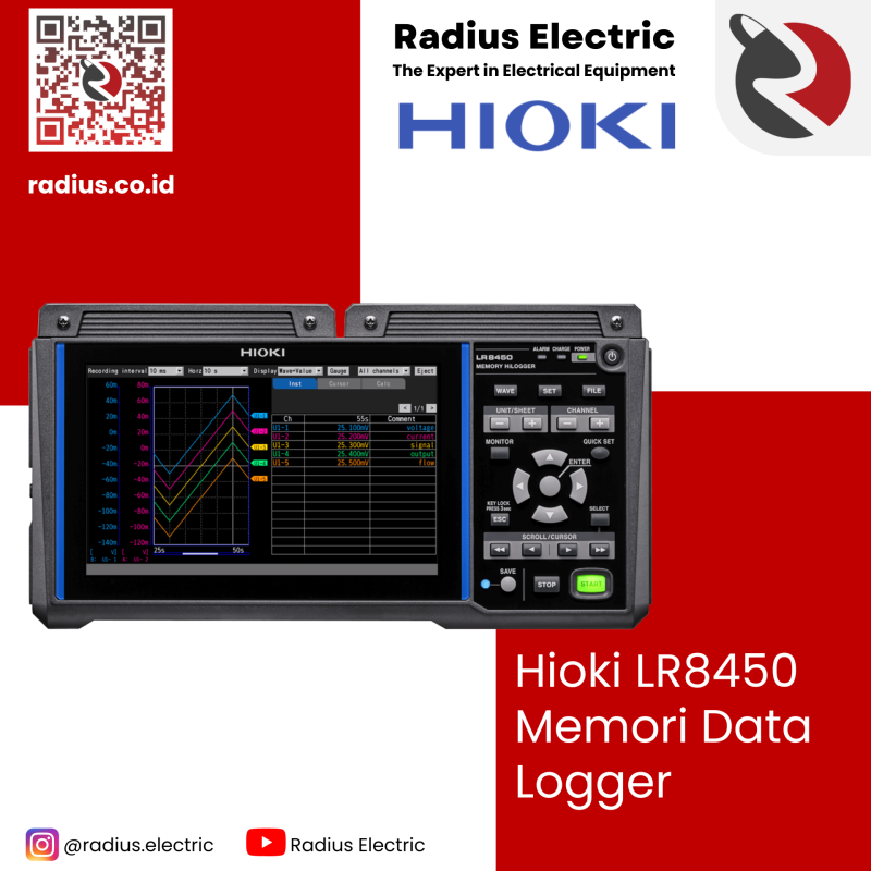 Hioki LR8450 Memori Data Logger | PT. Radius Allkindo Electric